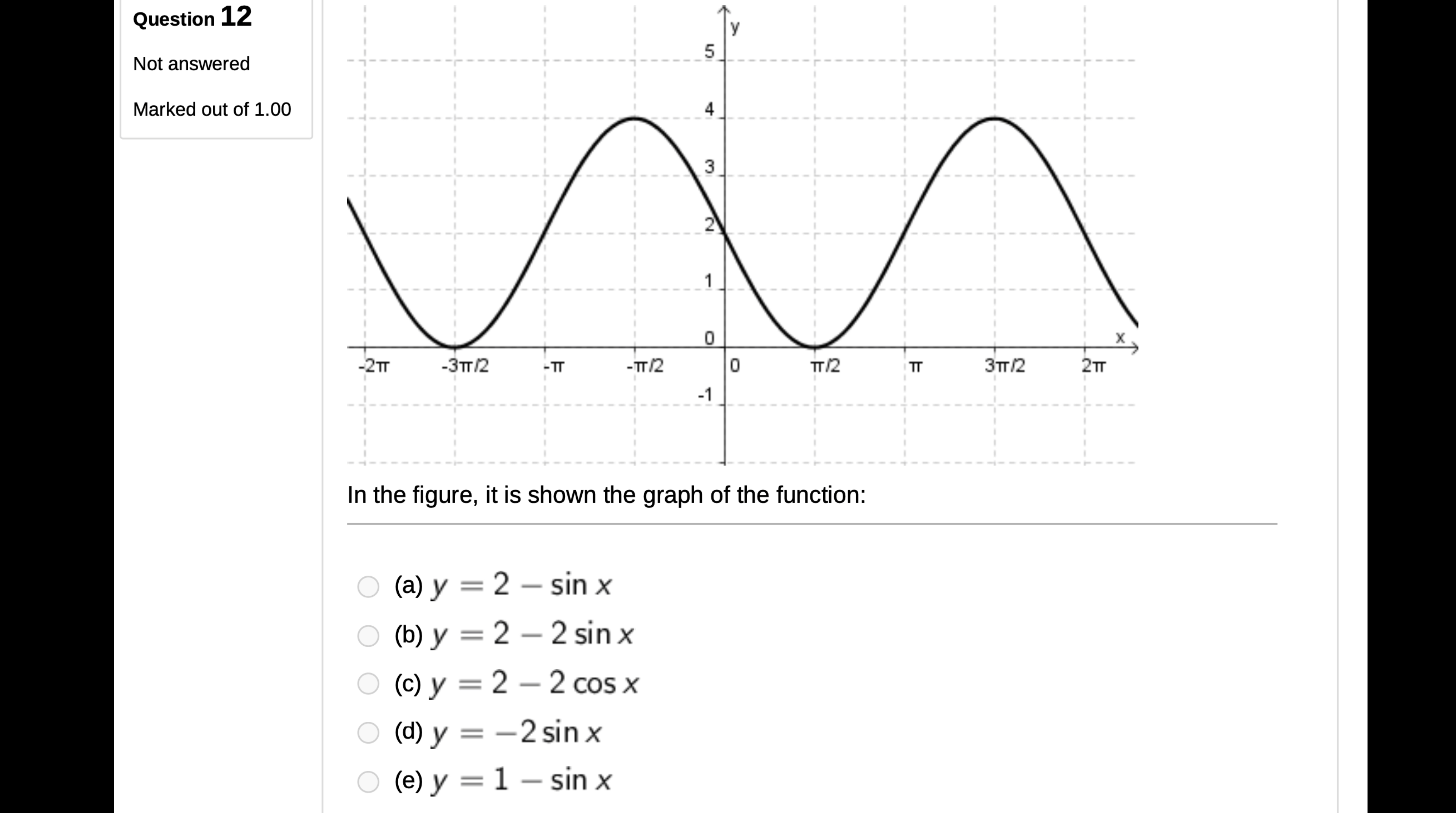 Solved Question 12Not answeredMarked out of 1.00In the | Chegg.com