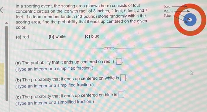 Solved ← In a sporting event, the scoring area (shown here) | Chegg.com