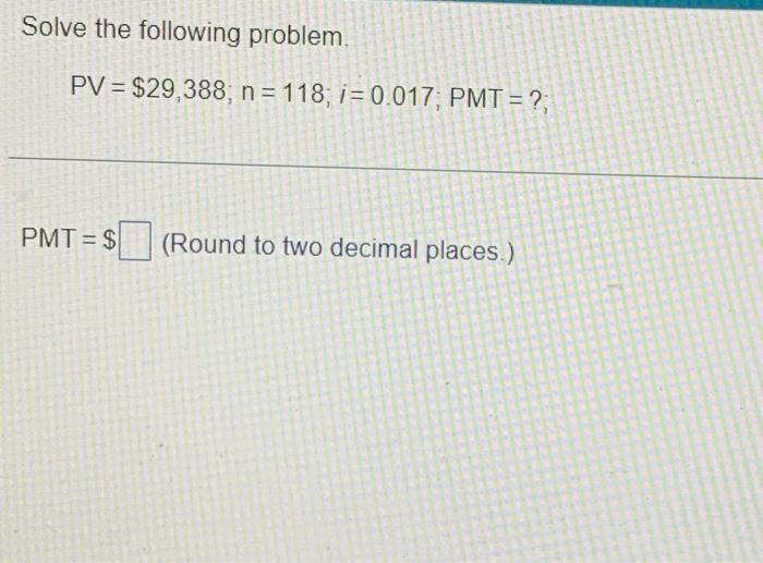 Solved Solve the following problem. | Chegg.com