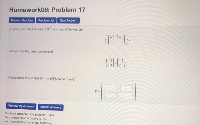 Solved Homework06 Problem 17 Previous Problem Problem List 9079