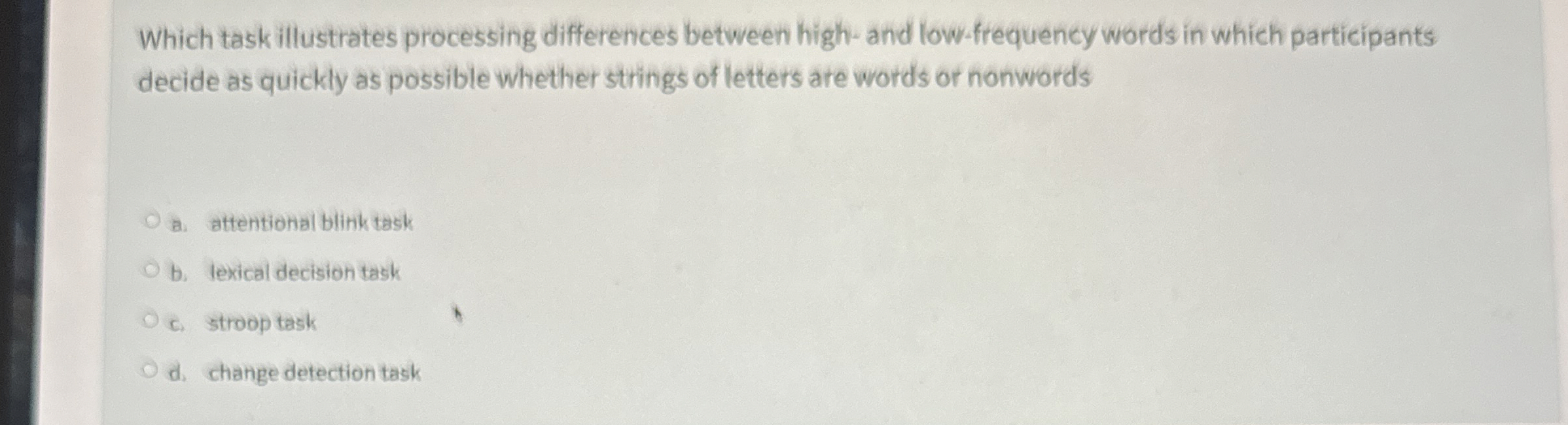 Solved Which task illustrates processing differences between | Chegg.com