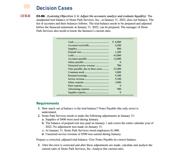 Solved Decision CasesL0 3,6 ﻿C3-80. (Learning Objectives | Chegg.com
