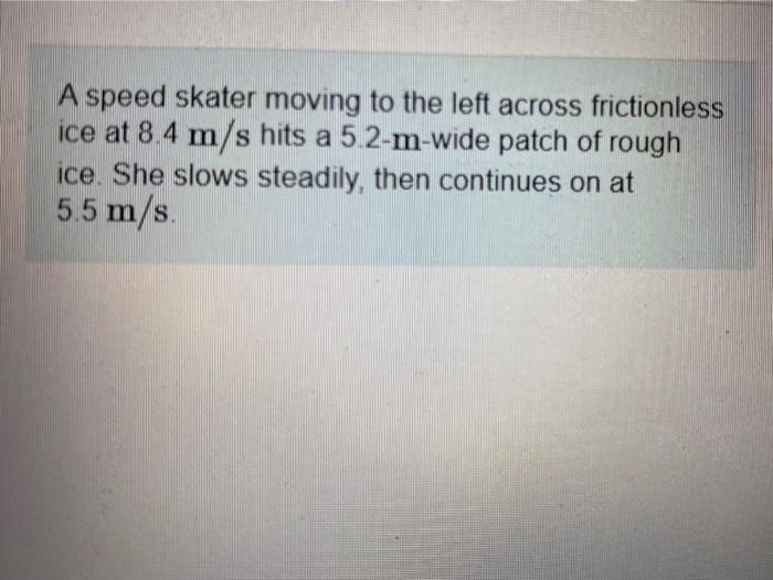 Solved A speed skater moving to the left across frictionless | Chegg.com