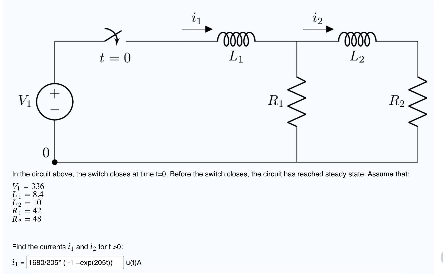 Solved In The Circuit Above The Switch Closes At Time T 0