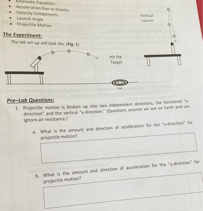 Solved Kinematic Equations Acceleration Due to Gravity | Chegg.com