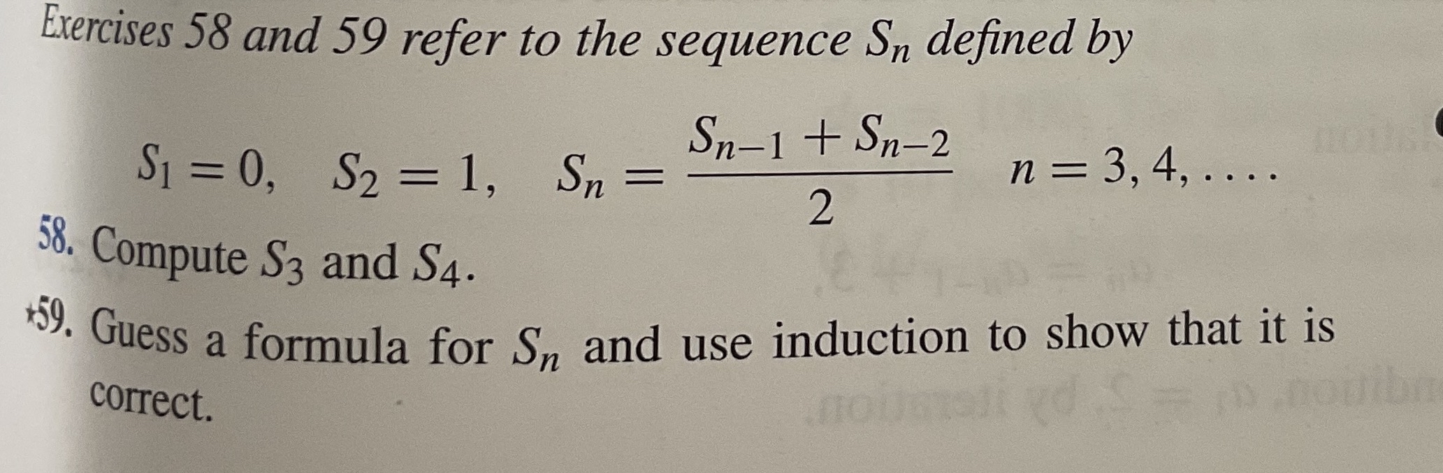 Solved Exercises 58 ﻿and 59 ﻿refer to the sequence Sn | Chegg.com
