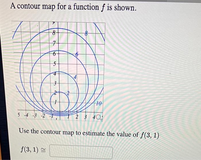 Solved A contour map for a function f is shown. 8 8 7 7 6 5 | Chegg.com
