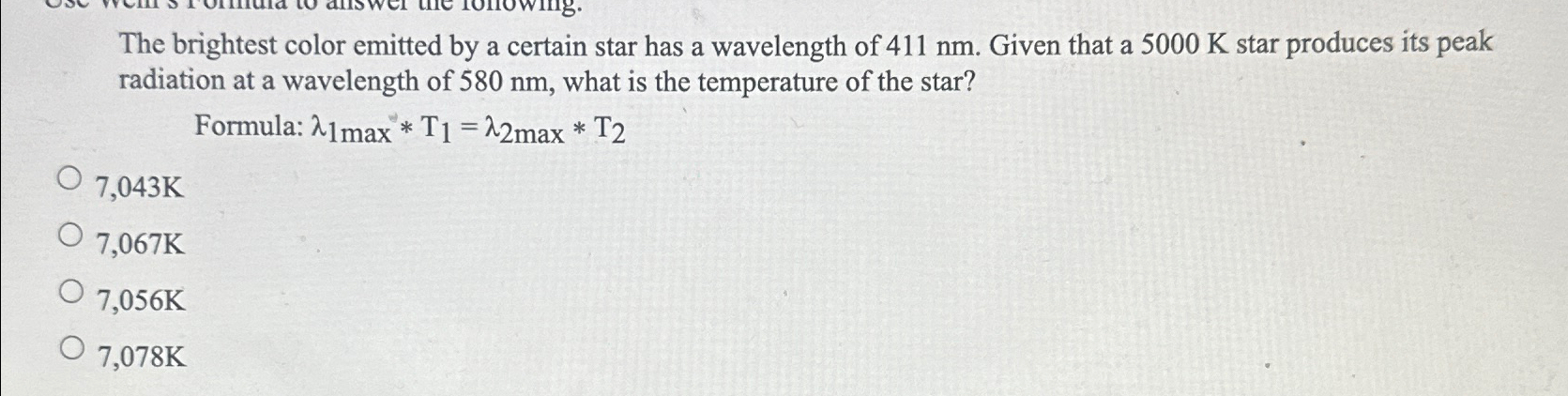 Solved The brightest color emitted by a certain star has a | Chegg.com
