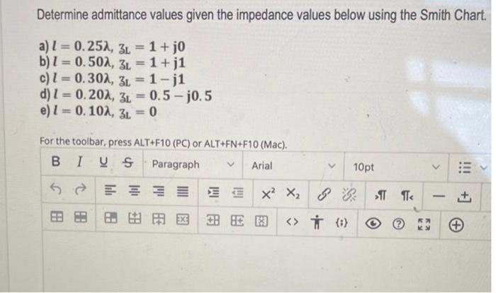 Solved Determine admittance values given the impedance | Chegg.com