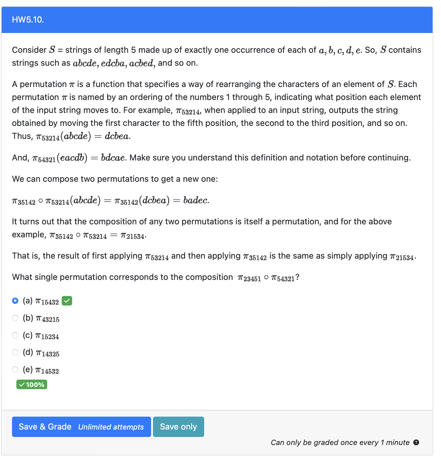 Consider S= ﻿strings of length 5 ﻿made up of exactly | Chegg.com