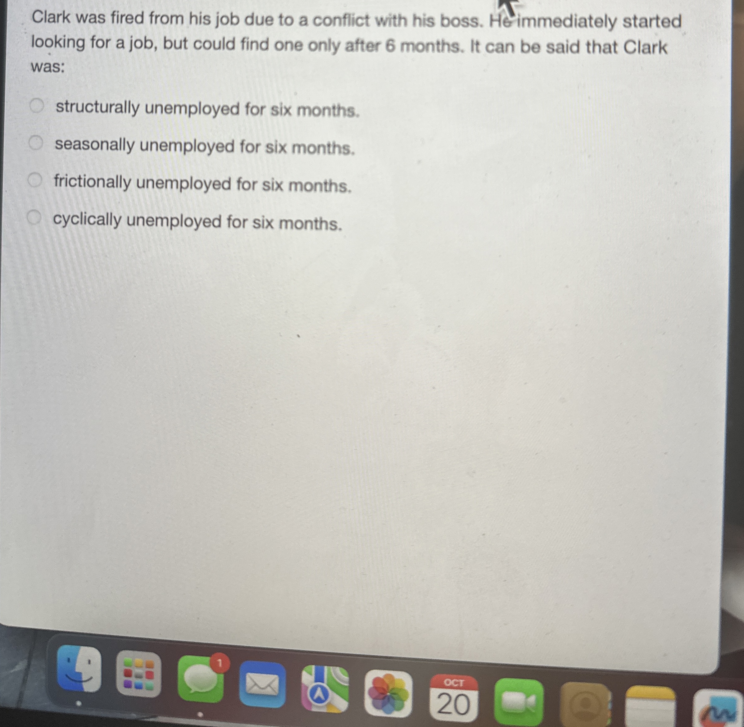 Solved Clark was fired from his job due to a conflict with | Chegg.com
