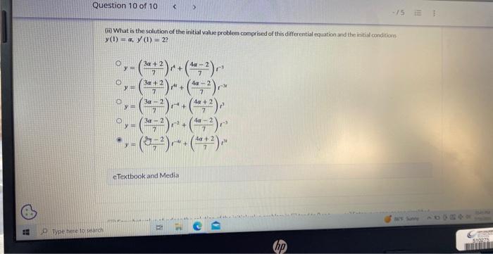 Solved Consider the homogeneous second-order Cauchy Euler | Chegg.com
