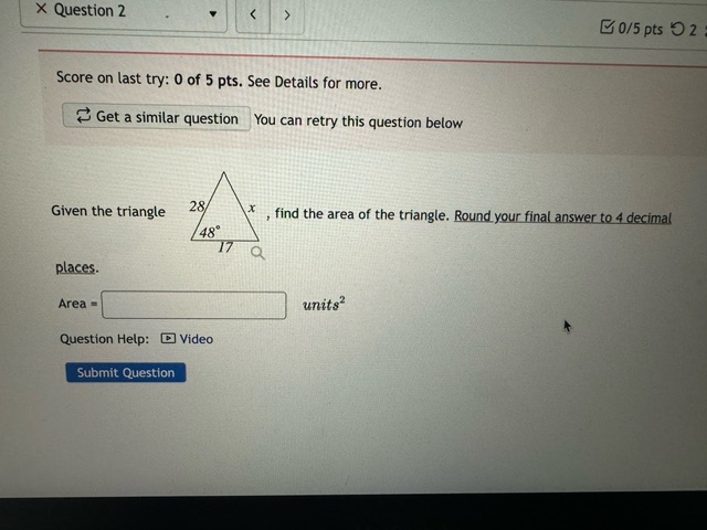 Solved Score on last try: 0 ﻿of 5pts. ﻿See Details for | Chegg.com