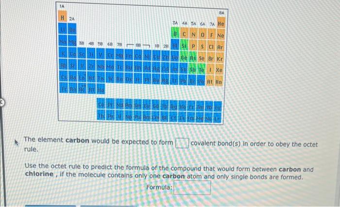 Solved The element carbon would be expected to form covalent | Chegg.com