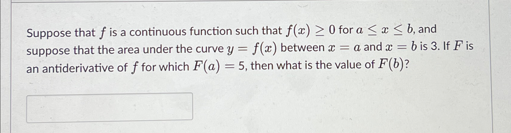 Solved Suppose that f ﻿is a continuous function such that | Chegg.com