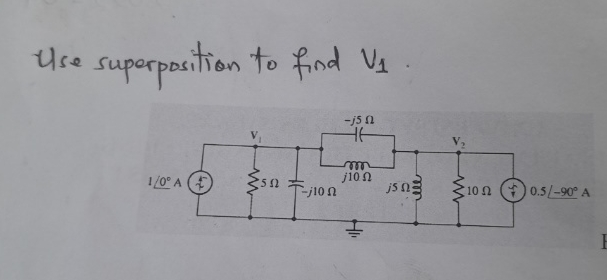 Solved Use superposition to find V1. | Chegg.com