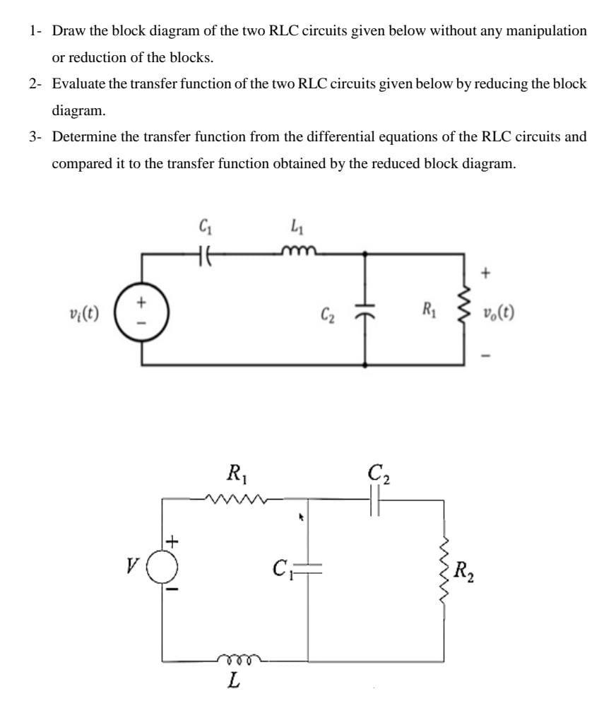 Block Diagram For Rl Circuit Rlc Circuit Block Diagram