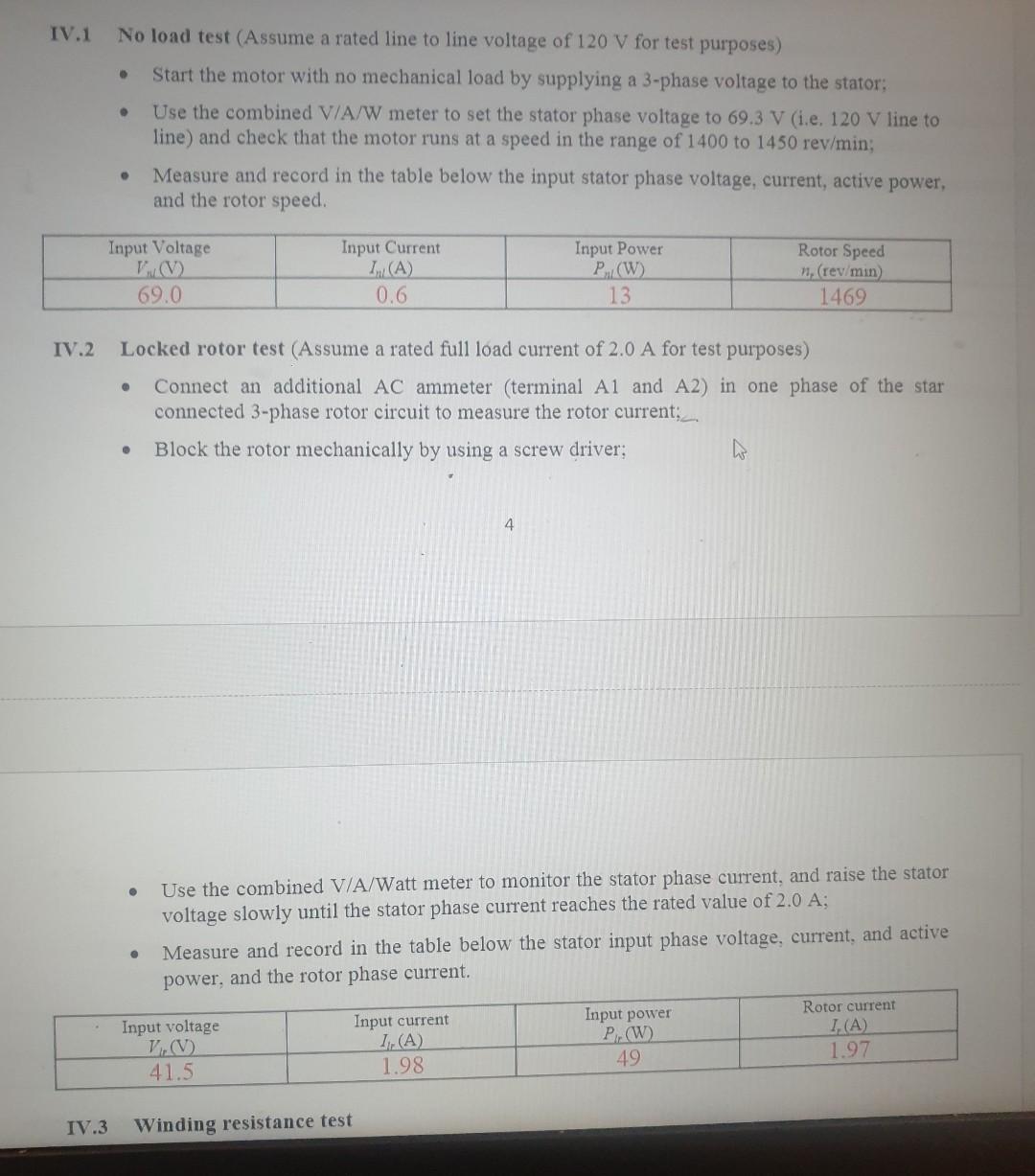 Solved Lab 3 Three Phase Induction Machine Parameters 1