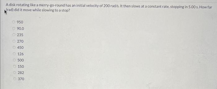 Solved A disk rotating like a merry-go-round has an initial | Chegg.com