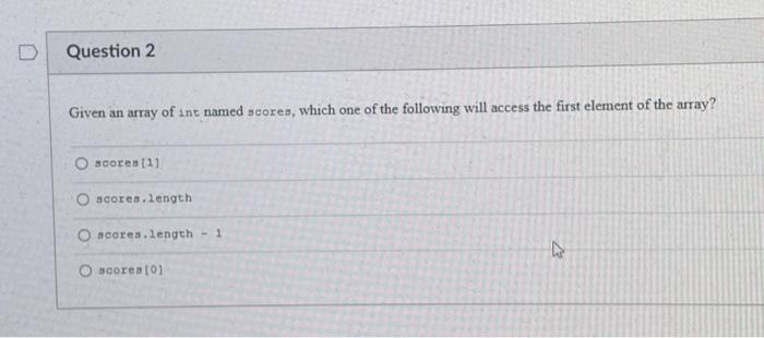 Solved D Question 2 Given An Array Of Int Named Scoren 4002