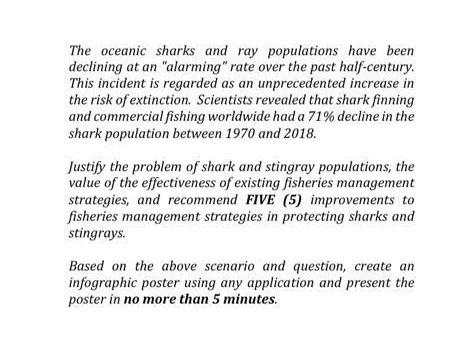 Solved The oceanic sharks and ray populations have been | Chegg.com