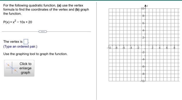 Solved For the following quadratic function, (a) use the | Chegg.com