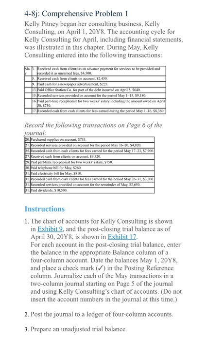 Solved 4-8j: Comprehensive Problem 1 Kelly Pitney began her | Chegg.com