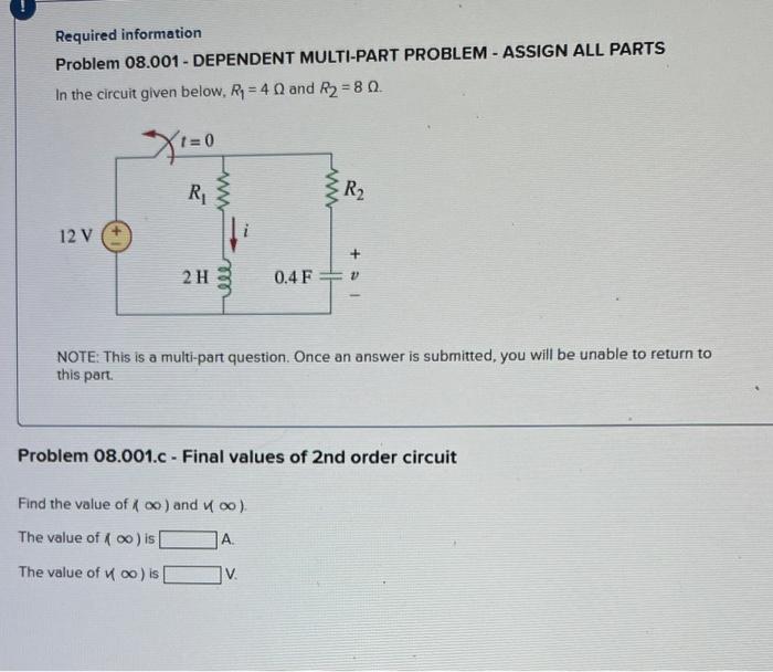 Solved Required Information Problem 08001 Dependent 