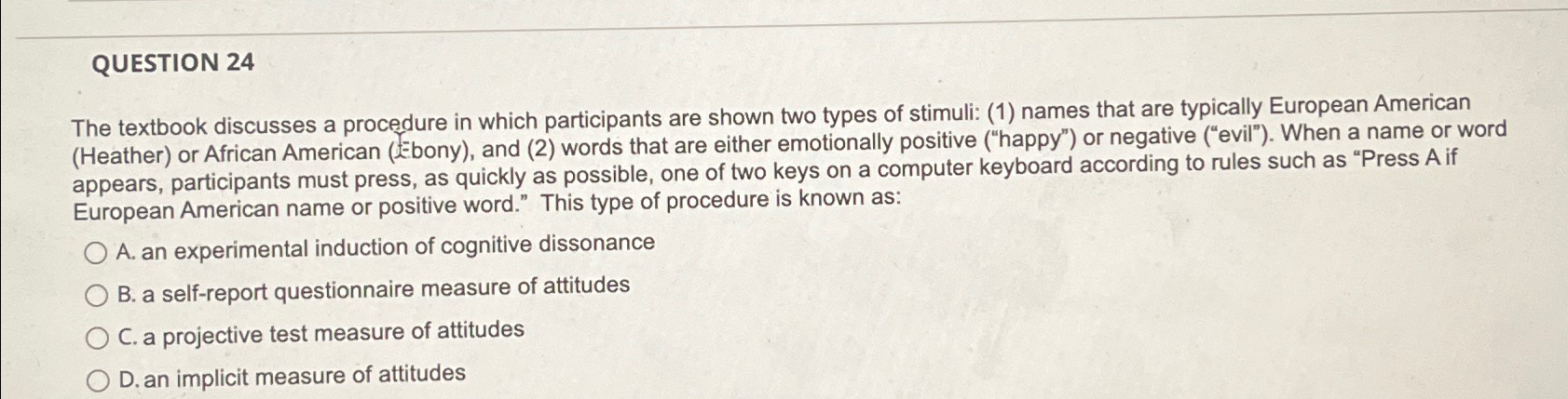Solved QUESTION 24The textbook discusses a procedure in | Chegg.com
