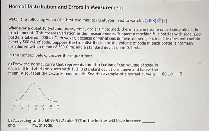 Solved Normal Distribution and Errors in Measurement Watch | Chegg.com
