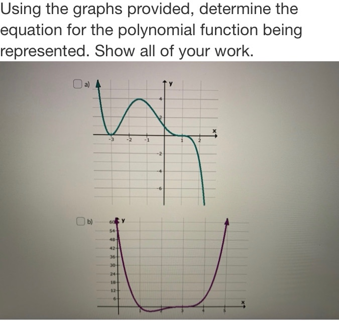Solved Using the graphs provided, determine the equation for | Chegg.com