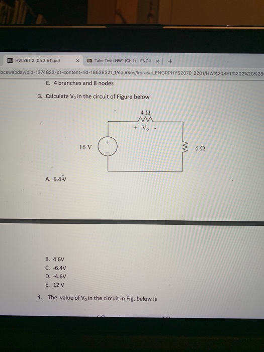 Solved BE HW SET 2 Ch 2 (1).pdf X Take Test: HW (Ch 1) - | Chegg.com