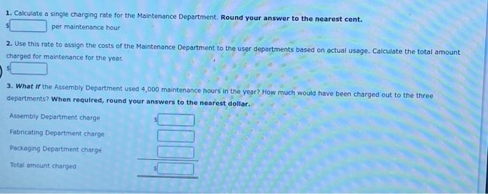 Solved Calculating and Using a Single Charging Rate The | Chegg.com