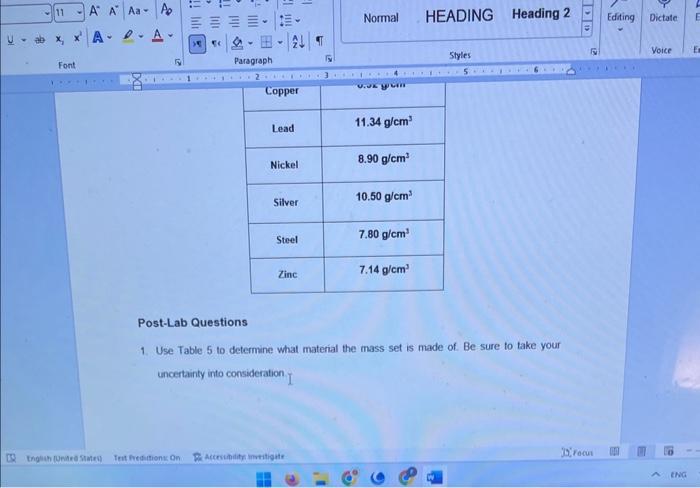 Solved Post-Lab Questions 1. Use Table 5 to determine what | Chegg.com Solved Post-Lab Questions 1. Use Table 5 to determine what | Chegg.com