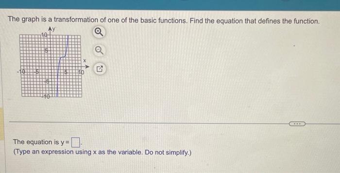 Solved The graph is a transformation of one of the basic | Chegg.com