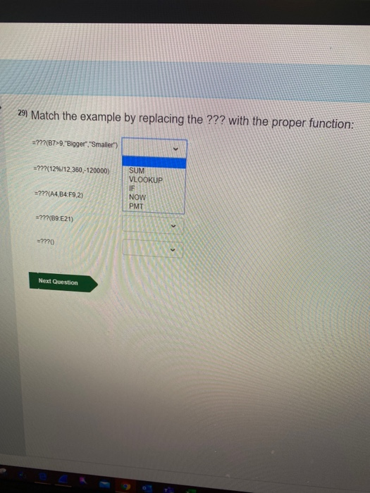 Solved 29) Match the example by replacing the ??? with the | Chegg.com