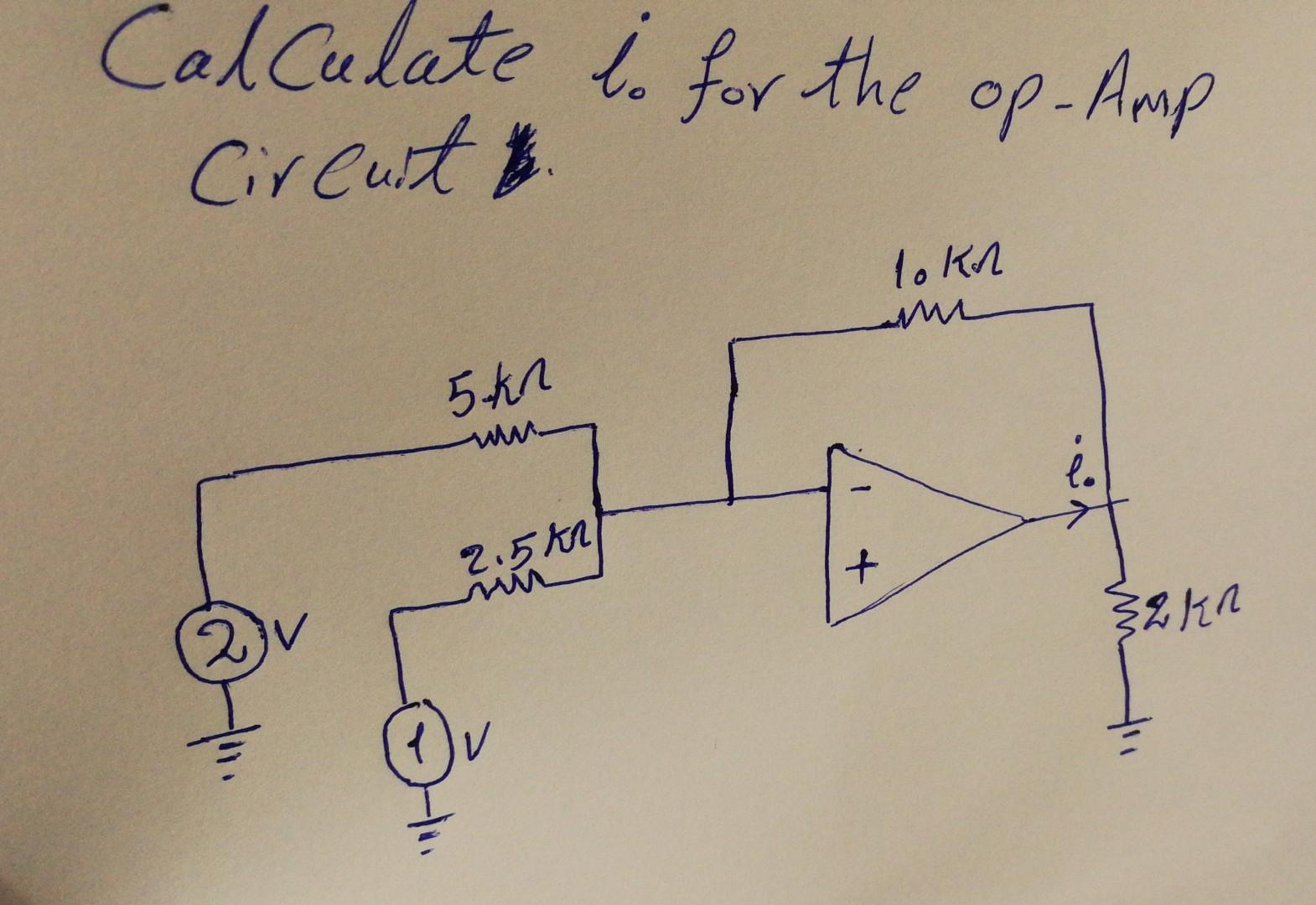 Solved CalCulate i of for the op-Amp Circuit | Chegg.com