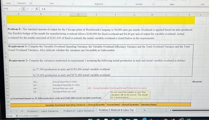 Solved Problem E: The standard ansowat of outpot for the | Chegg.com