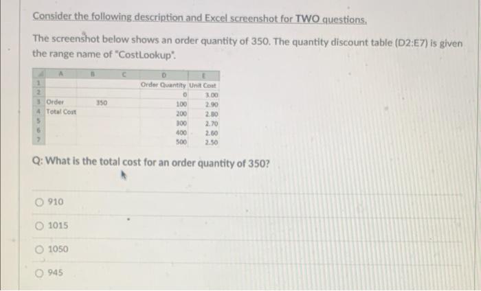 Solved Consider the following description and Excel | Chegg.com