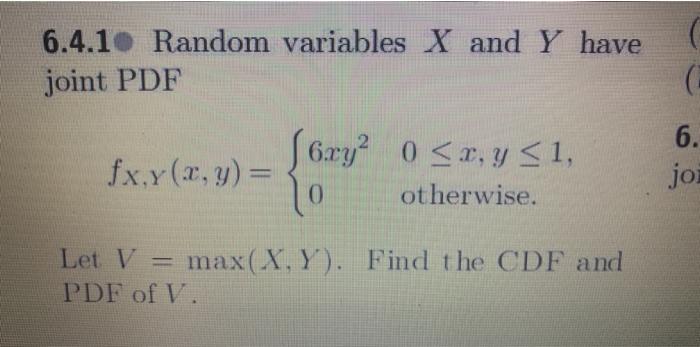 Solved 6.4.1. Random variables X and Y have joint PDF ( 6. | Chegg.com