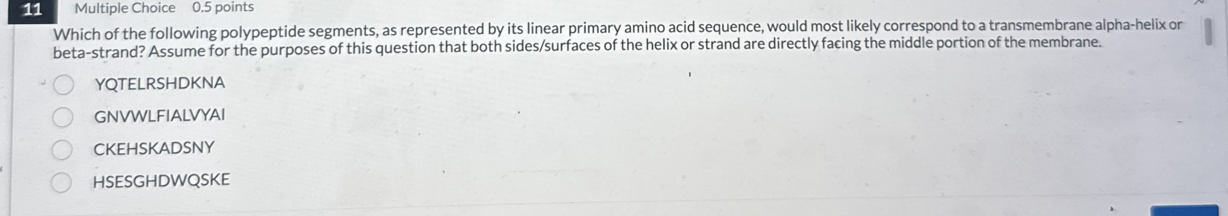 Solved 11Multiple Choice0.5 ﻿pointsWhich of the following | Chegg.com