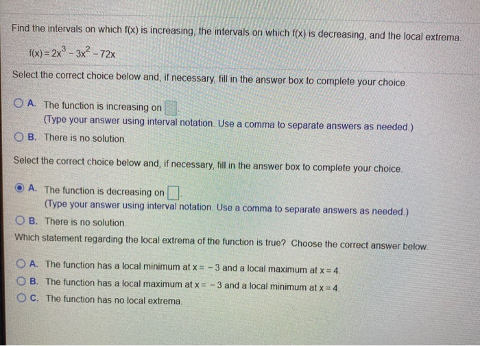 Solved Find the intervals on which f(x) is increasing, the | Chegg.com