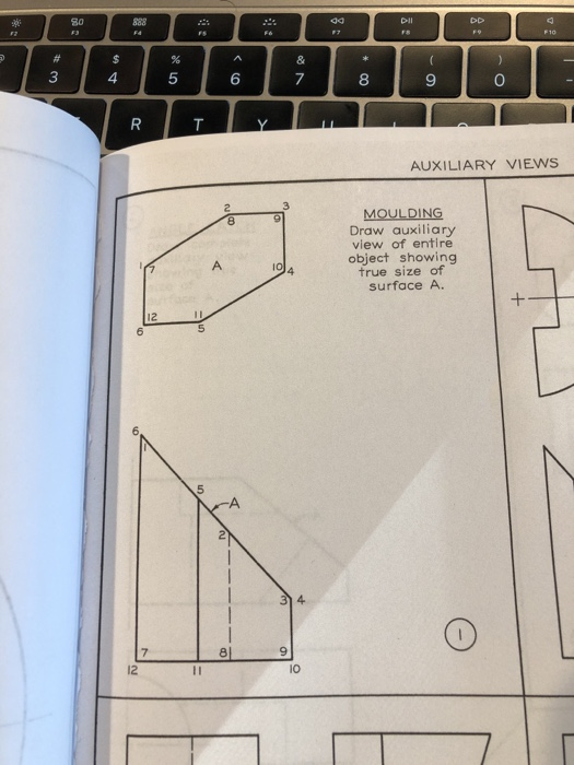 Solved O AUXILIARY VIEWS MOULDING Draw auxiliary view of | Chegg.com