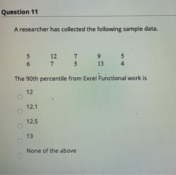 Solved Question 13 Exhibit 3-2 A researcher has collected | Chegg.com