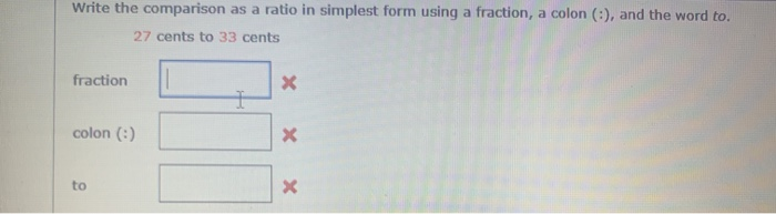 Solved Write the comparison as a ratio in simplest form | Chegg.com