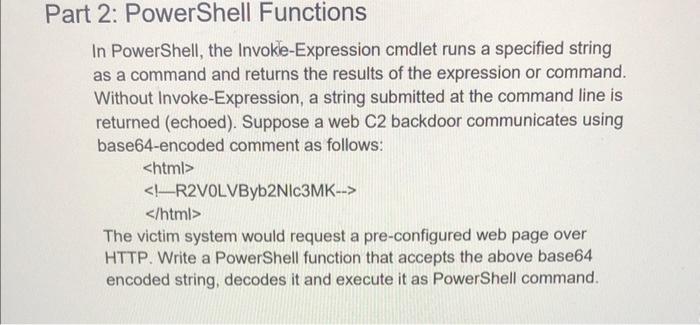 Solved art 1: PowerShell Operators The use of Living off the | Chegg.com