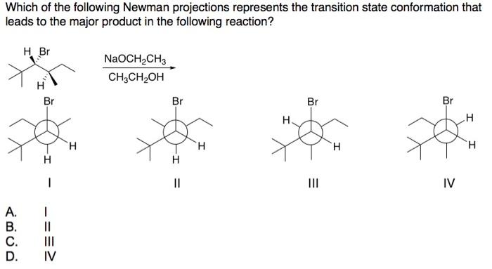 Solved Which of the following Newman projections represents | Chegg.com