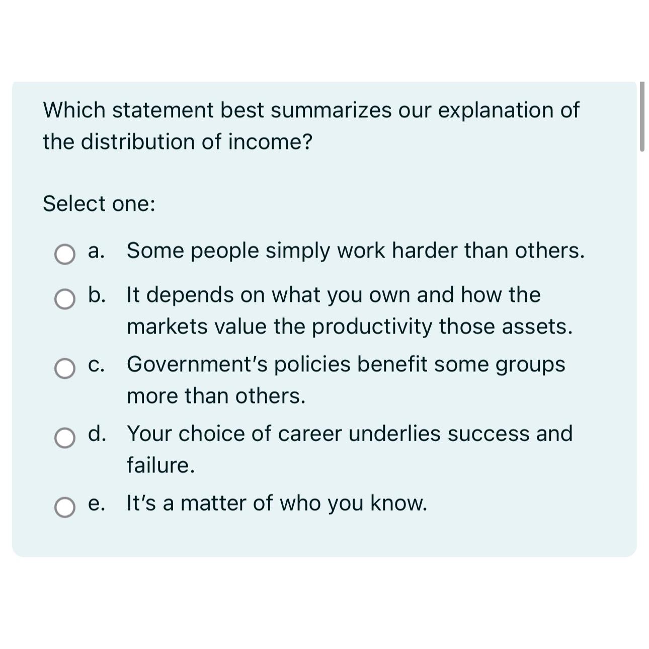 Solved Which statement best summarizes our explanation of | Chegg.com