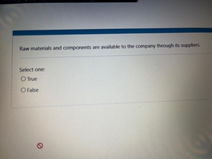 Solved Raw materials and components are available to the | Chegg.com