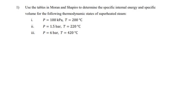 Solved Use the tables in Moran and Shapiro to determine the | Chegg.com